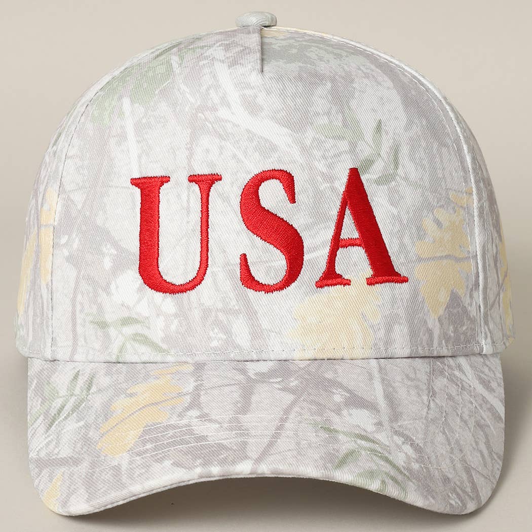 USA Letter Embroidery Camo Print Baseball Cap – Cottage Cuties Boutique LLC